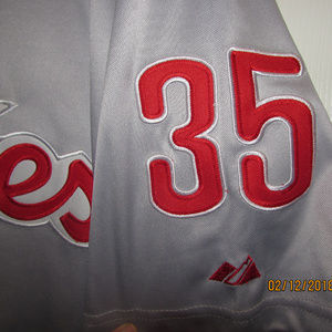 Majestic | Shirts | Philadelphia Phillies Mlb 35 Hamels Jersey Gray ...